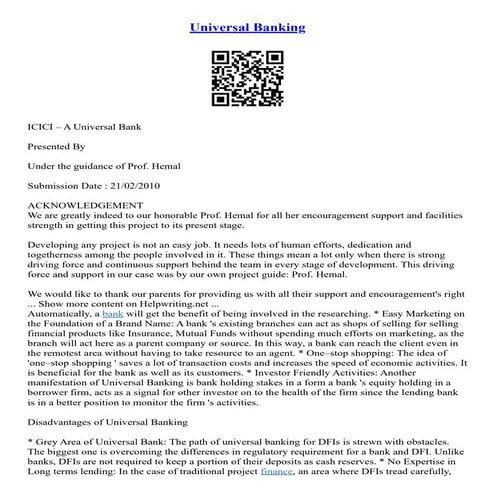 Universal Banking | PDF