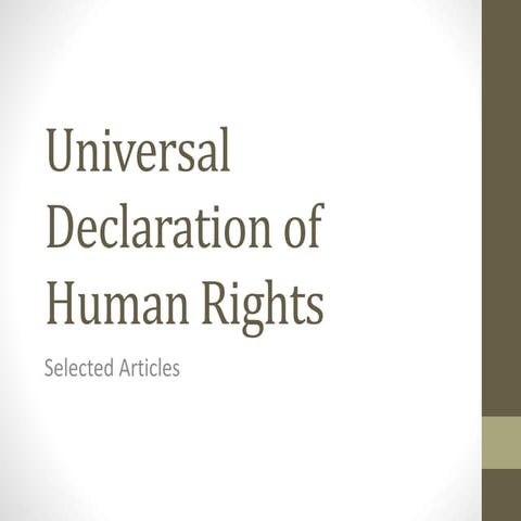 Universal Declaration of Human Rights (Selected Articles) | PPT