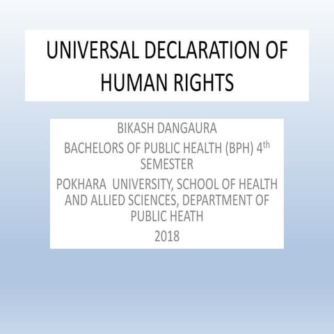 Human rights (Universal Declaration of Human Rights) | PPTX