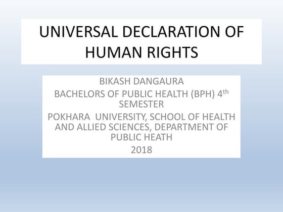 Human rights (Universal Declaration of Human Rights) | PPTX | Non ...