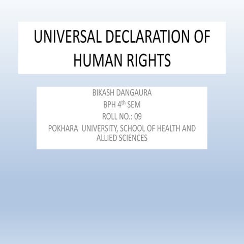 Human rights (Universal Declaration of Human Rights) | PPTX