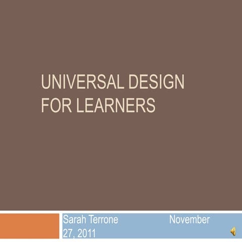 Universal design for learning | PPTX