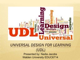 Universal design for learning (udl) | PPT