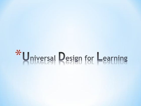 Universal design-for-learning | PPT
