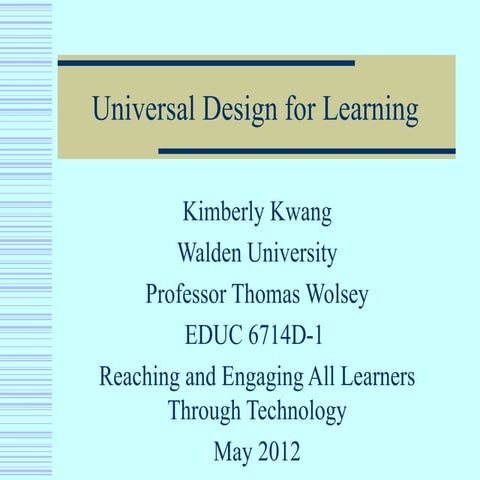 Universal design for learning | PPT