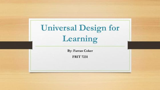 Universal design-for-learning | PPT