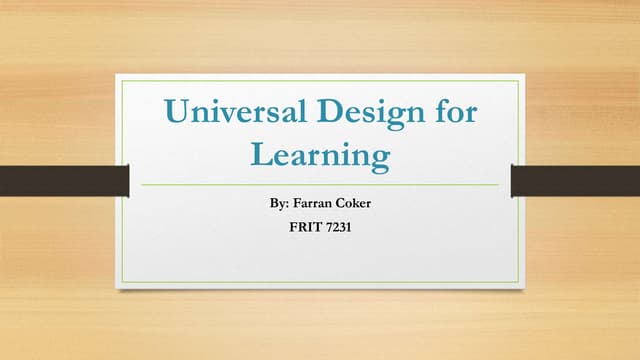 Universal design-for-learning | PPTX