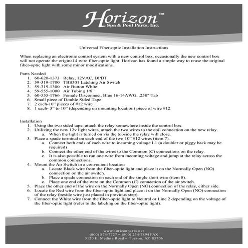 Universal fiber optic instructions | PDF