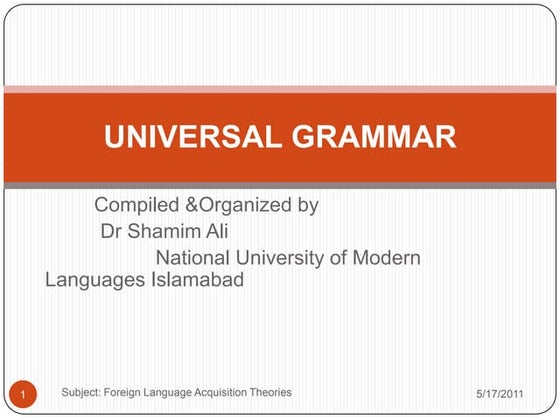 Chomsky’s Universal Grammar | PPTX