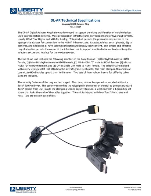 Dukane hdmi adapter 2014 | PDF
