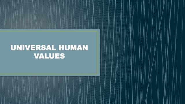 Unit 1 UHV Introduction to Value Education | PPTX