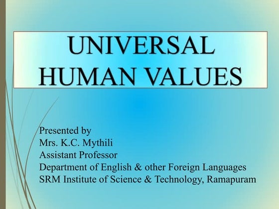 Human values | PPTX | Secondary Education | Education