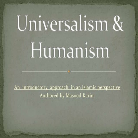 Universalism and humanism | PPT