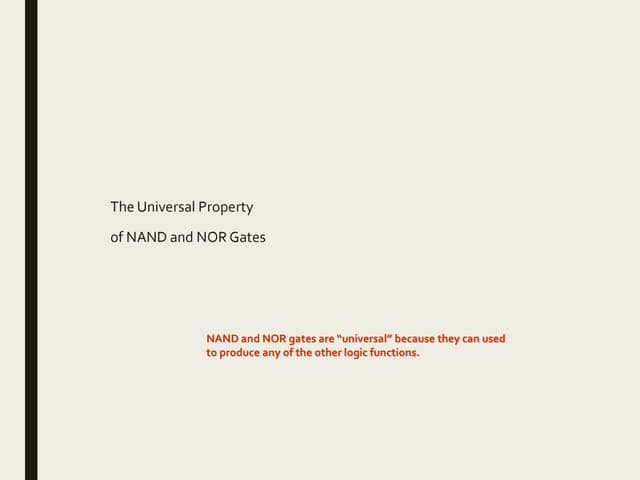 Nand and nor as a universal gates | PPTX