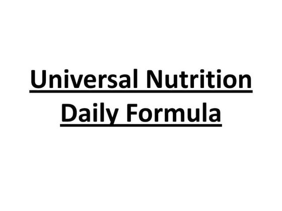 Universal Nutrition Uni-Vite | PPT