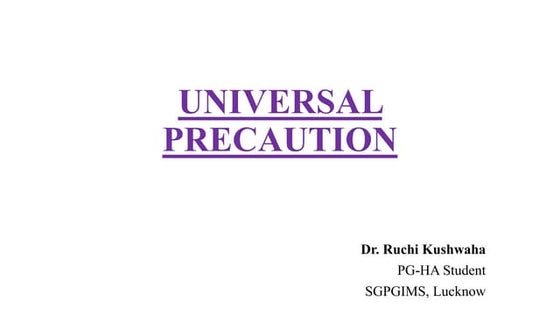 Universal Precautions | PPT
