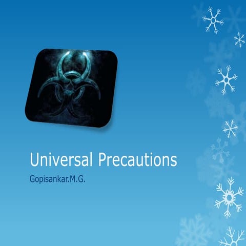 Universal infection control precautions | PPTX