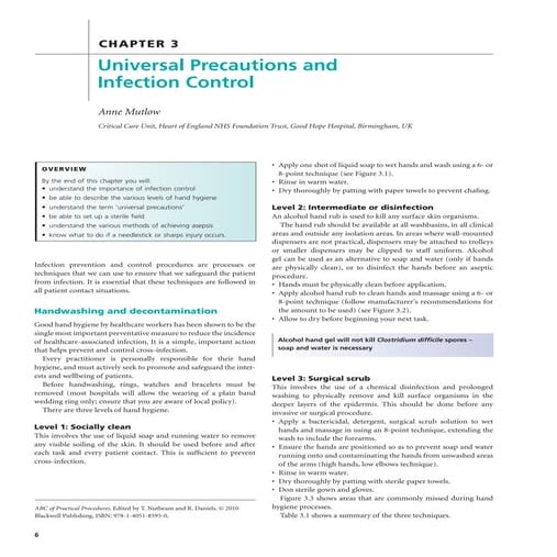Universal Precautions and Infection Controls | PDF