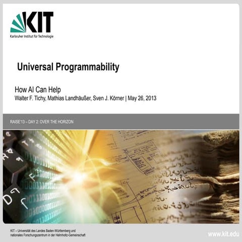 Universal programmability how ai can help | PPT