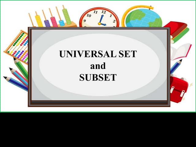Universal Set and Subset using Venn Diagram | PDF