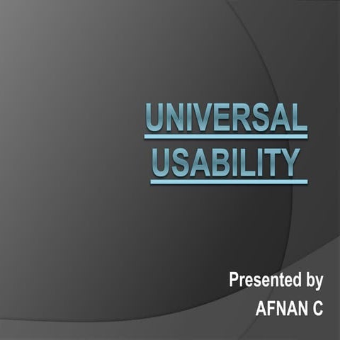 Universal Usability | PDF