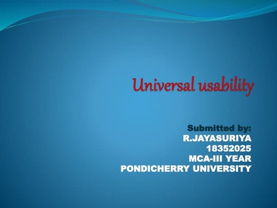 universal usability | PPT