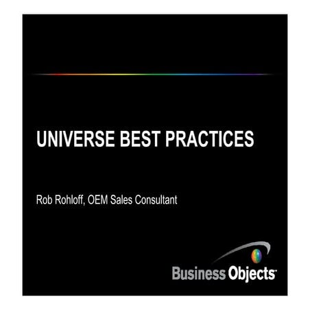 BO Universe best practices | PPT