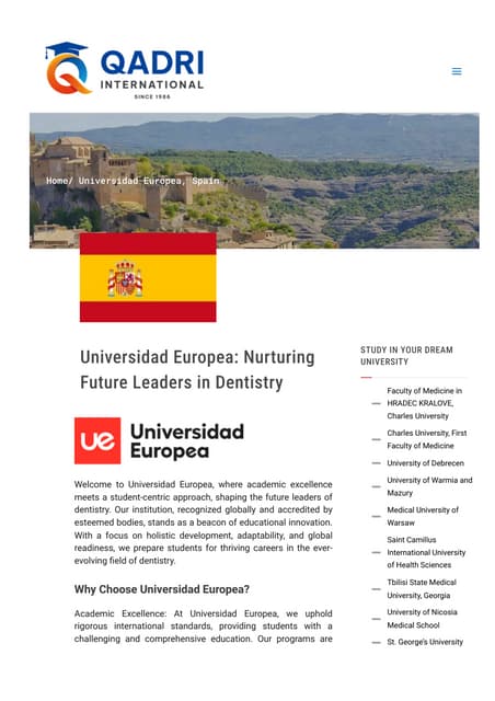 Study Abroad: Benefits of Enrolling at Universidad Europea | PDF