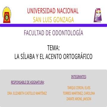La sílaba y el acento ortográfico (reglas) | PPTX