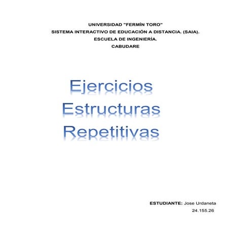 Ejercicios estructuras repetitivas | PDF