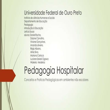 Pedagogia Hospitalar | PPTX