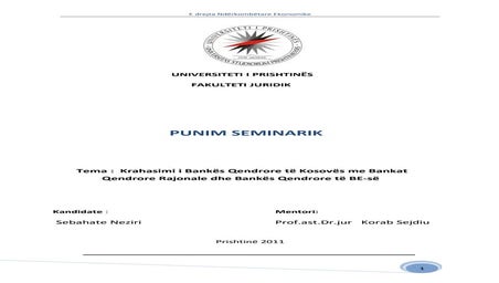 Punim Seminarik Universiteti Prishtine