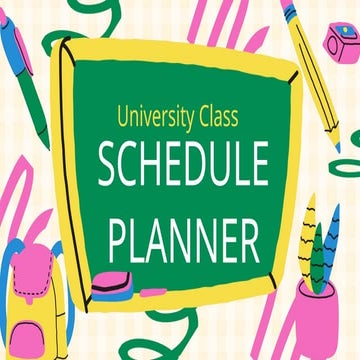 University Class Schedule Planner slide design | PPTX