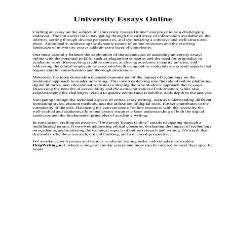 University Essays Online | PDF | Online Education | Education