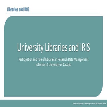 University Libraries and Iris | PPT