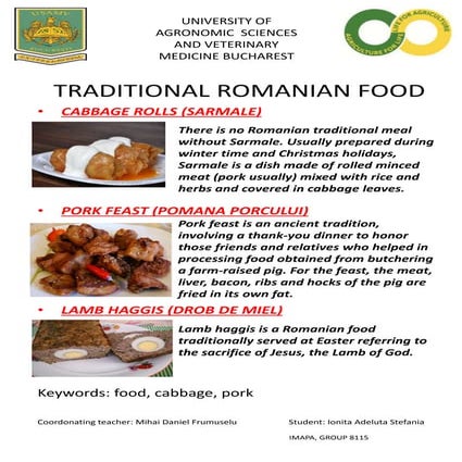 TRADITIONAL ROMANIAN FOOD | PPTX