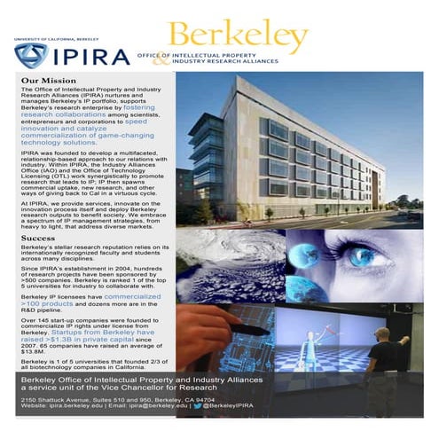University of California, Berkeley Technology Transfer and IP ...