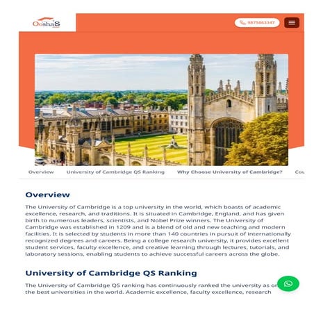 University of Cambridge | Courses, Admissions & Fees Guide | PDF