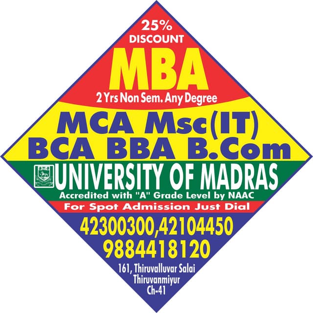 University of madras mba thiruvanmiyur sunpack 2x2 feet, | PDF