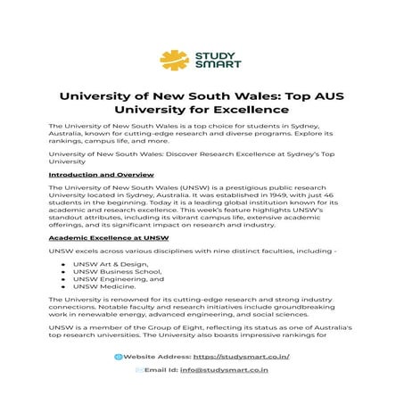 Study in - University of New South Wales | PDF