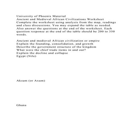 Ancient and Medieval African Civilizations WorksheetHIS356 Ve.docx