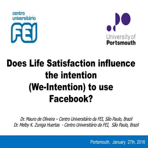 Does Life Satisfaction influence the intention (We-Intention) to use ...