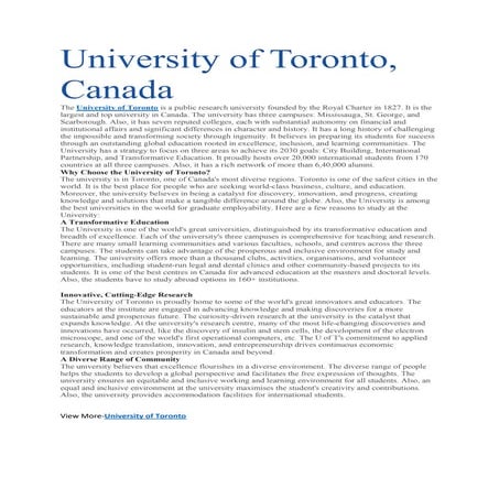 University of Toronto, Canada | DOCX
