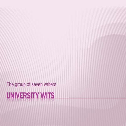 University Wits (Elizabethan age) | PPTX