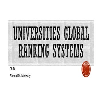 Universties global ranking systems for pub. | PDF