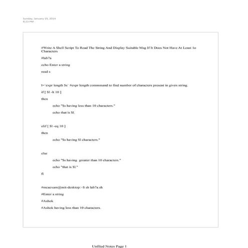 Unix 1st sem lab programs b - VTU Karnataka | PDF