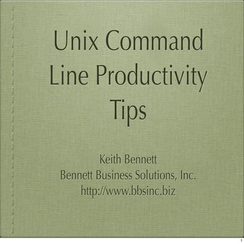 Unix Command Line Productivity Tips Ppt 2151