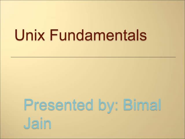 Unix Fundamentals Ppt