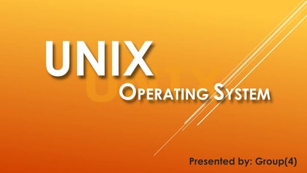 Linux & Unix Operating System's Linux & Unix Operating System's