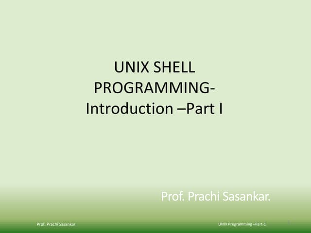 Unix Shell Programming Intro Part 1 Ppt 3197